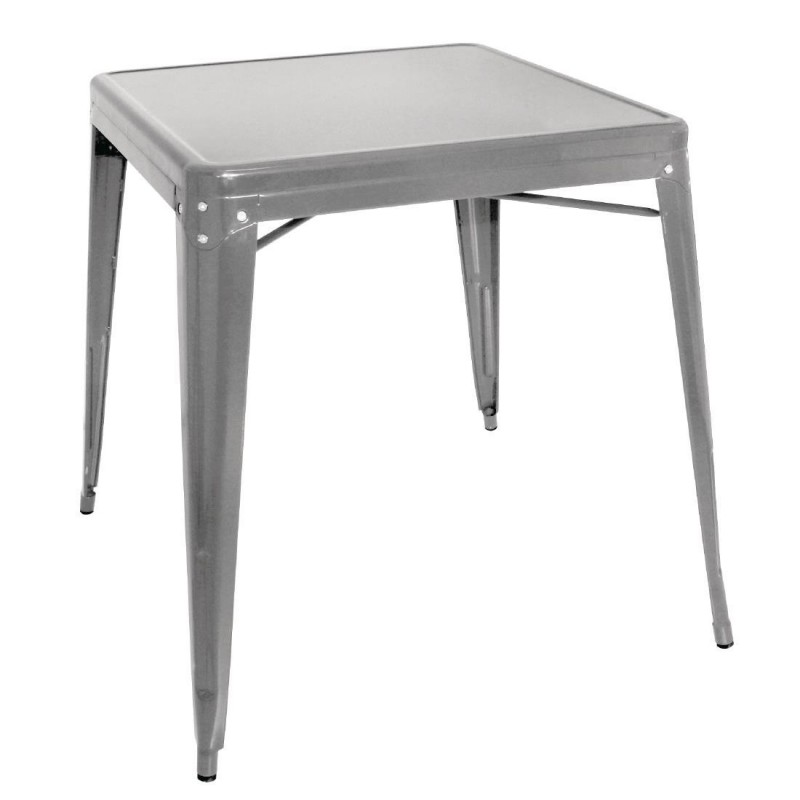 Bolero Bistro Galvanised Steel Square Table 815mm | GC866 | Next ...