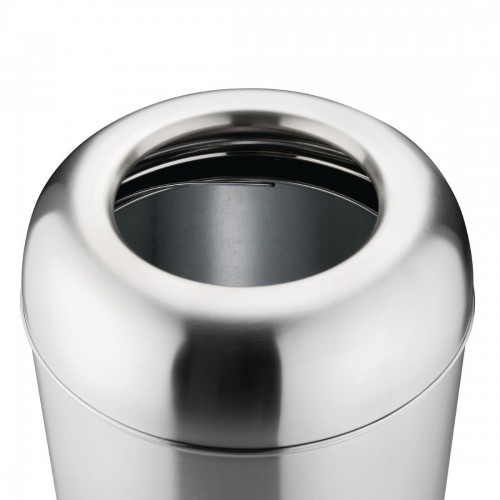 Bolero Stainless Steel Open Lid Bullet Bin Silver 40Ltr | GK972