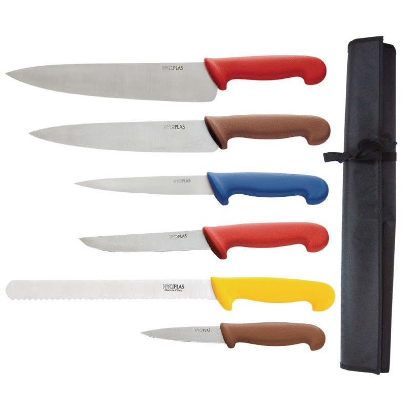 Hygiplas Colour Coded Chefs Knife Set with Wallet | S088 | Next D...