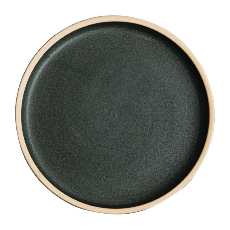 Olympia Canvas Flat Round Plate Green Verdigris 180mm | FA321 | N...