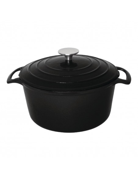 Vogue Round Black Casserole Dish Large | GH301 | Next Day Catering