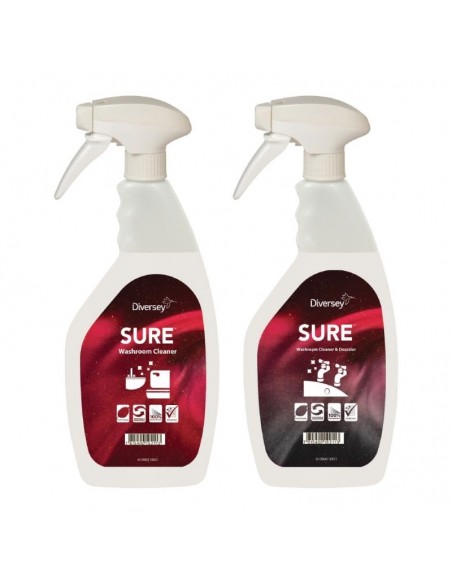 SURE Washroom Cleaner Cleaner and Descaler Refill Bottles 750ml (6 ...