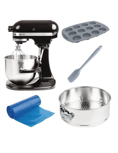 KitchenAid K5 Heavy Duty Stand Mixer 4.8Ltr 5KPM5EOB Starter Kit Bundle