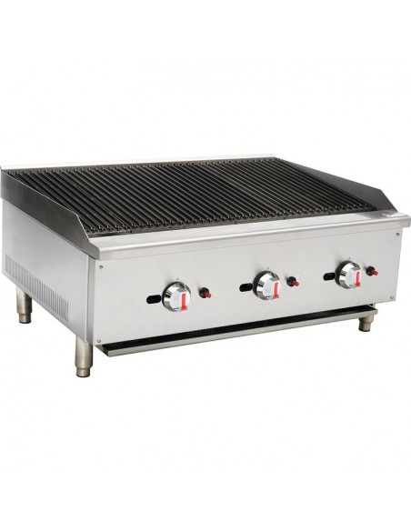 3 Burner Gas Countertop Charbroiler / Chargrill - Triple Control