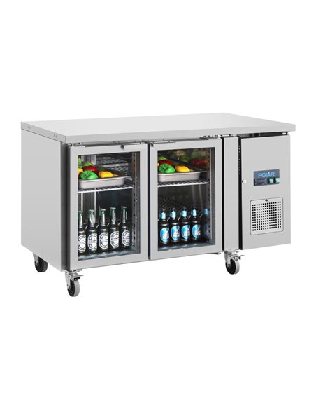 Polar UA023 U-Series 2 Door Counter Fridge with Glass Doors - FREE 24hr ...