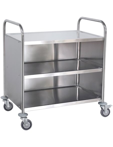 Commercial Serving/Service/Clearing Trolley with Cabinet Stainless ...