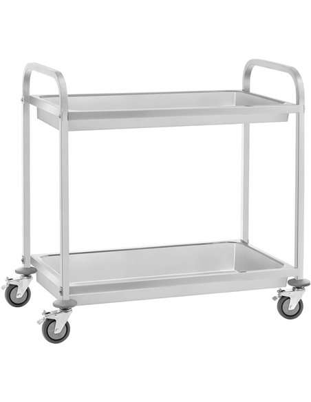 Deep Tray Serving/Service/Clearing Trolley Stainless steel 2 tier ...