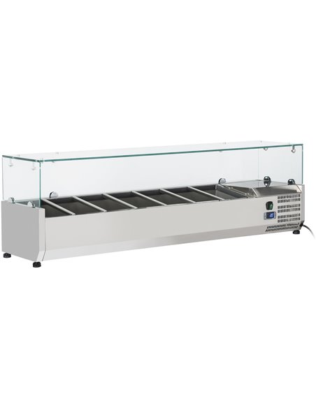 Refrigerated Servery Prep Top 1500mm 7xGN1/4 Depth 330mm | DA-THV1500/330