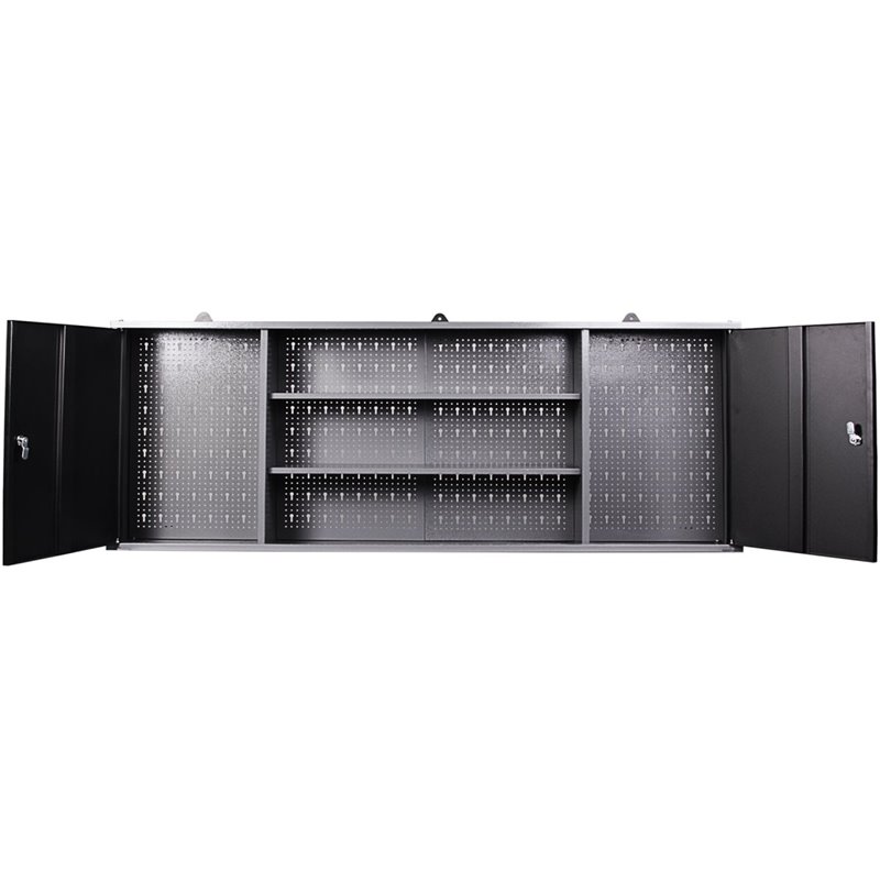 Professional Grey and Black Wall Mounted Double Door Tool Cabinet with ...
