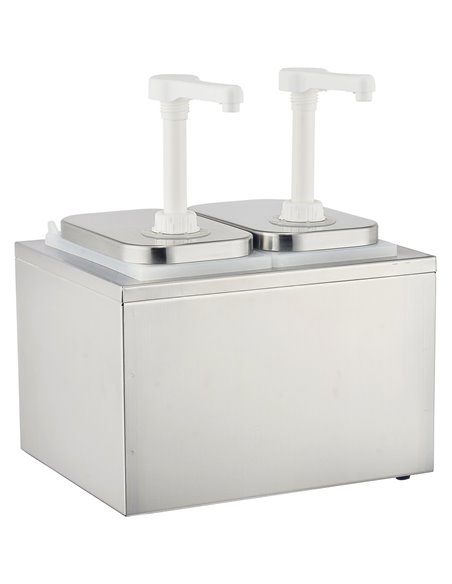 Commercial Condiment/Sauce Pump Dispenser 2x2 litre Stainless steel ...