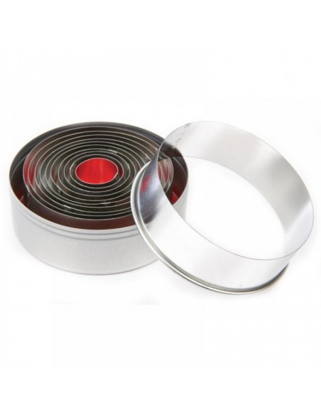 Vogue Round Plain Pastry Cutter Set (Pack of 11)