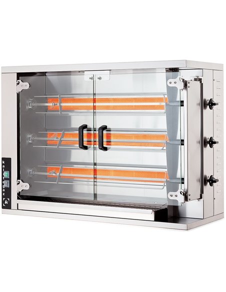 Commercial Chicken Rotisserie Oven Gas 3 spit 12-15 chickens | DA-CRG3