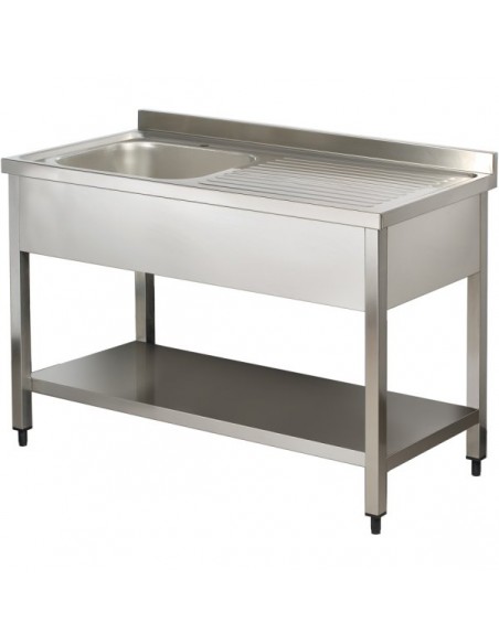 Commercial Sink Stainless steel 1 bowl Left Bottom shelf Splashback ...
