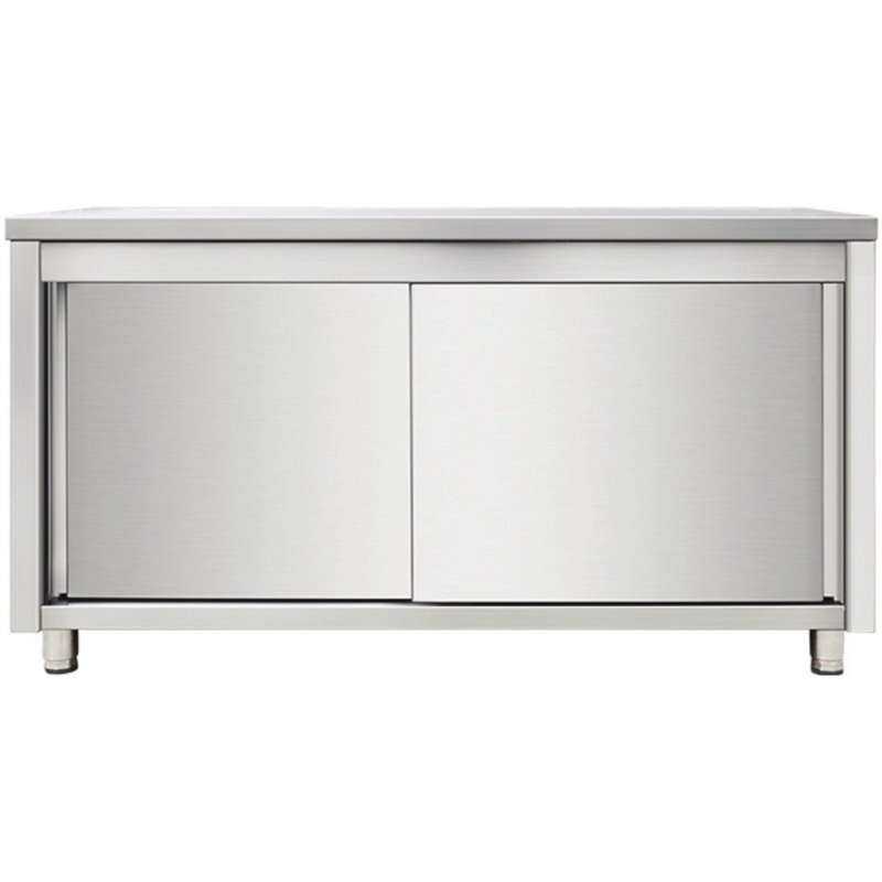 Commercial Worktop Floor Cupboard Sliding doors Stainless steel Width ...