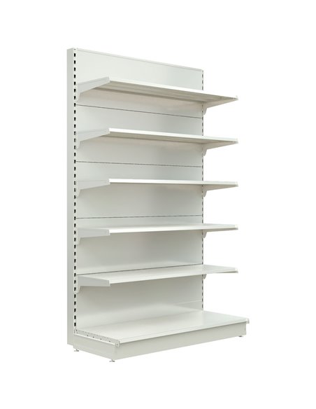 Retail Wall Shelving Starter Unit White | Stalwart NSREU11WHITE125START