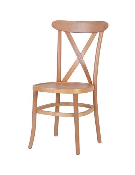 Beech Wood Tuscan Dining Chair Cross Back | Stalwart DA-GS90008
