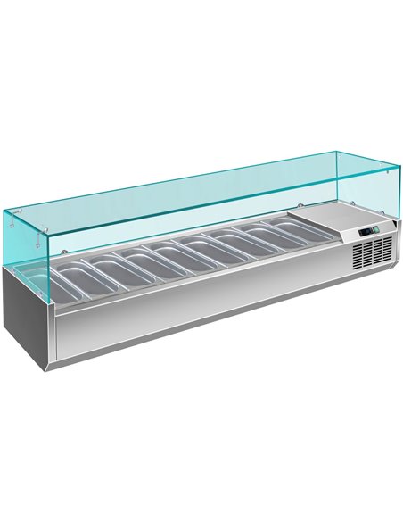 Refrigerated Servery Prep Top 1600mm 7xGN1/3 Glass cover | Stalwart Da ...