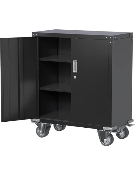 Commercial Storage Cabinet with wheels Black 820x410x900mm | Stalwart ...