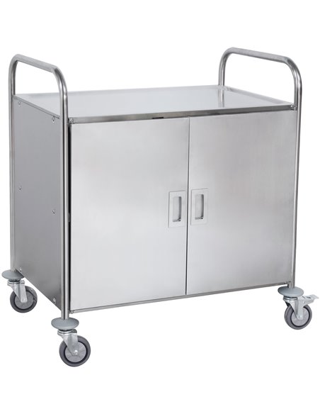 Commercial Serving/Service/Clearing Trolley with Cabinet & Doors ...