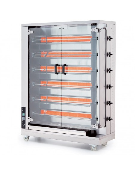 Commercial Chicken Rotisserie Oven Gas 6 spit 24-30 chickens | DA-CRG6