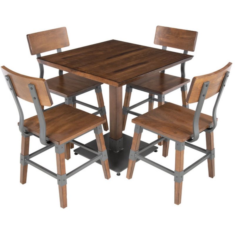 Rustic Bistro Table Walnut Top 600x600mm Indoors | Stalwart DA ...