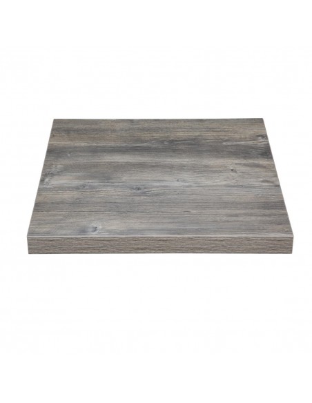 Bolero Pre-Drilled Square Melamine Table Top Ash Grey 700mm