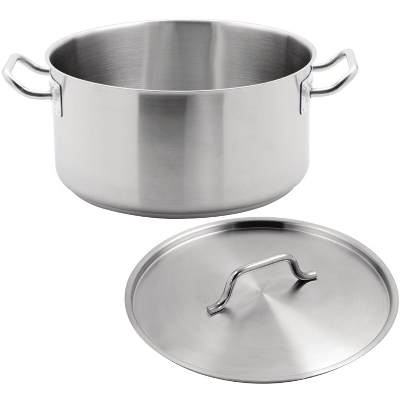 Professional Stew Pan Stock Pot With Lid Stainless Steel 17 Litres Professional Stew Pan Stock Pot With Lid Stainless Steel 17 Litres
