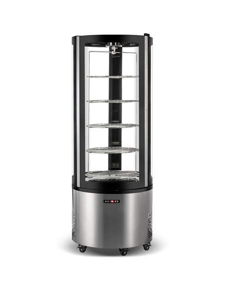 Refrigerated Rotating Round Display Case 360L Stainless Steel Black ...