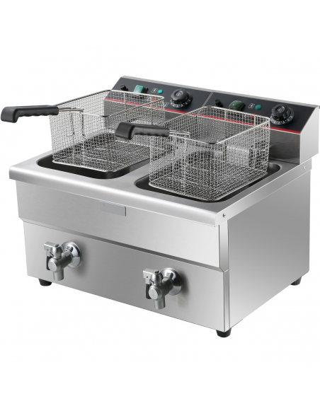 A GRADE Commercial Fryer Double Electric 2x12 litre 6.5kW Countertop ...