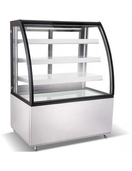 Cake counter Curved front 1200x730x1300mm 3 shelves Stainless steel ...