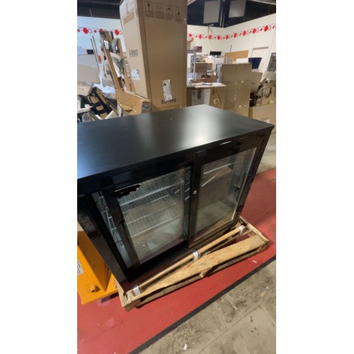 a-grade Back bar cooler 2 Sliding doors 220 litres Black | Stalwart DA ...