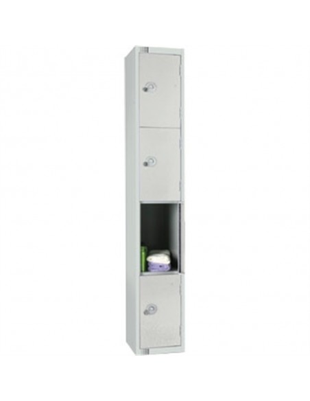Four Door Locker Mid Grey Padlock | W932-P | Next Day Catering