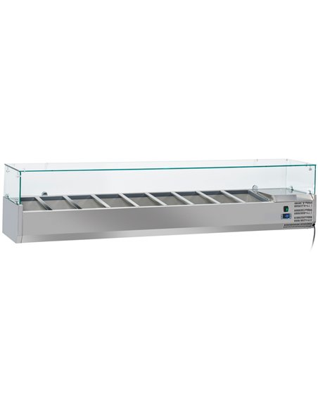 Refrigerated Servery Prep Top 9xGN1/3 2000x395x435mm Glass Top ...