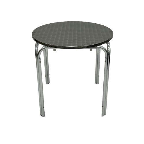 Black Rattan Garden Furniture Set – Round Aluminium Table & 4 Chairs