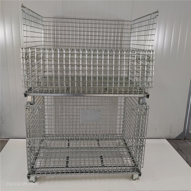 Commercial Heavy Duty Wire Mesh Stillage Collapsible & Stackable Zinc ...