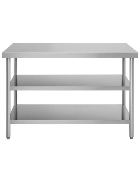 Commercial 3-Tier Stainless Steel Work Table with Undershelves ...