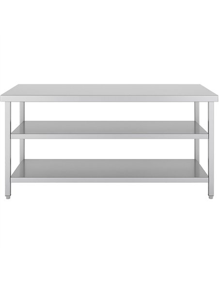 Commercial 3-Tier Stainless Steel Work Table with Undershelves ...