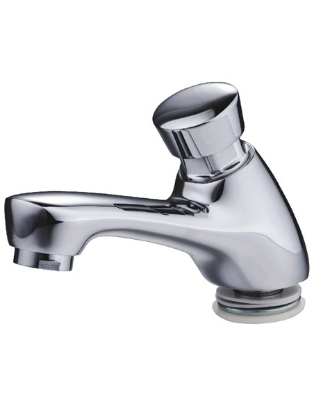 Commercial Basin Pillar Tap Push-Down Self-Closing Faucet Chrome ...