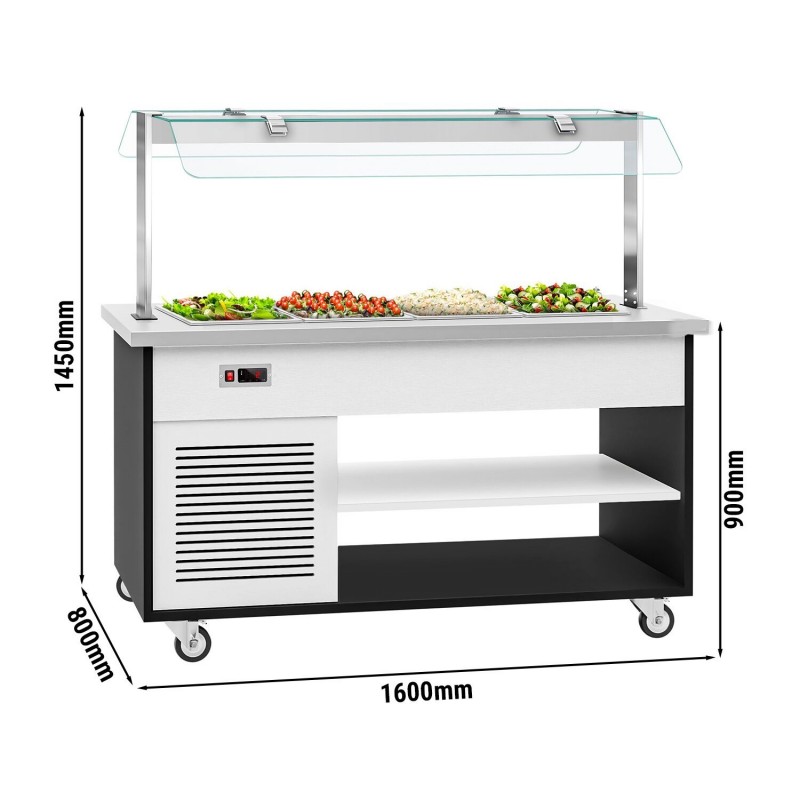 Commercial Refrigerated Buffet Servery Trolley – 4x GN 1/1 - 1600 mm -2 ...