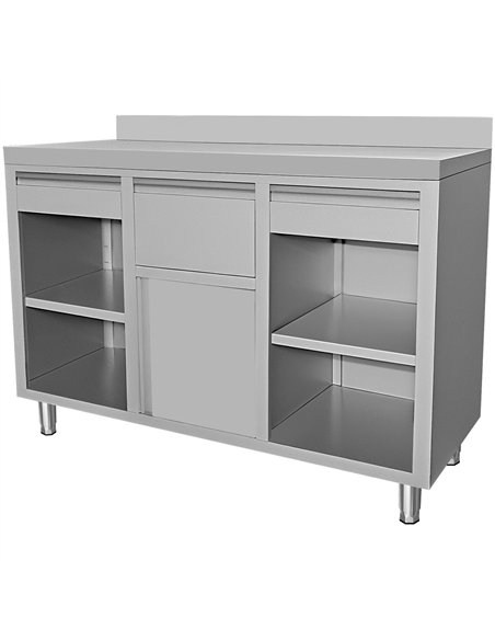 Commercial Stainless Steel Tall Coffee Station Table with Drawers 1500× ...