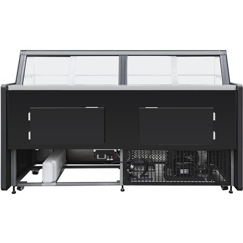 Open Deli counter Straight glass front Width 1955mm Black | Stalwart DA ...