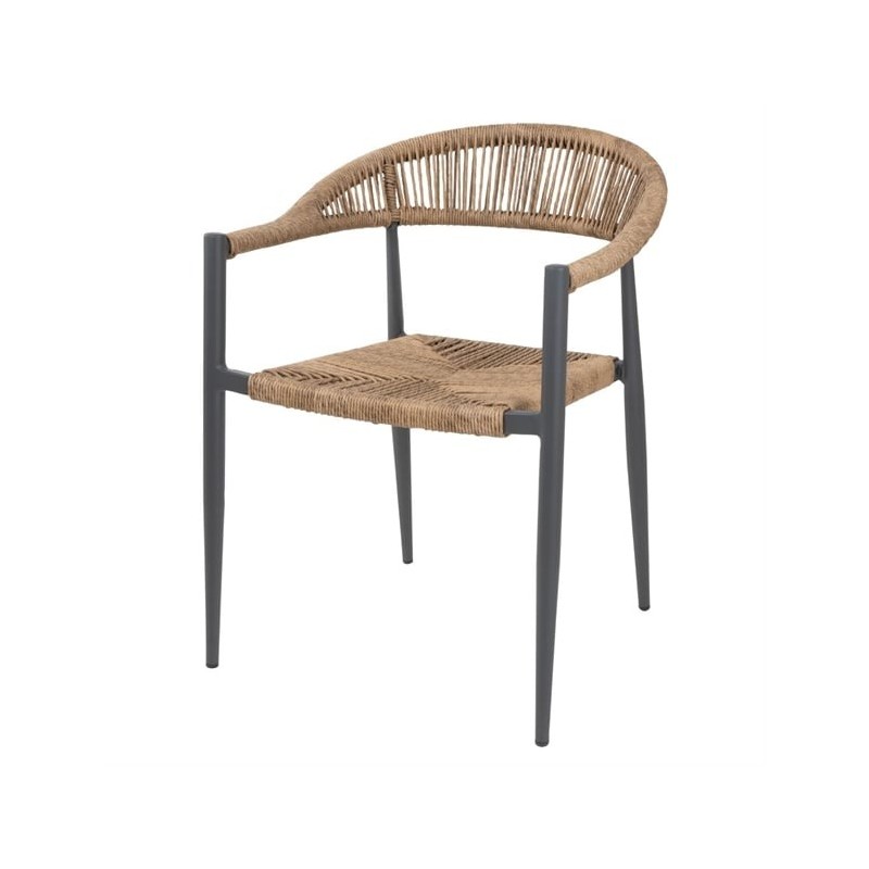 AGRADE-Bolero Eden PE Twist Rattan Outdoor Arm Chair Natural (4 Pack)