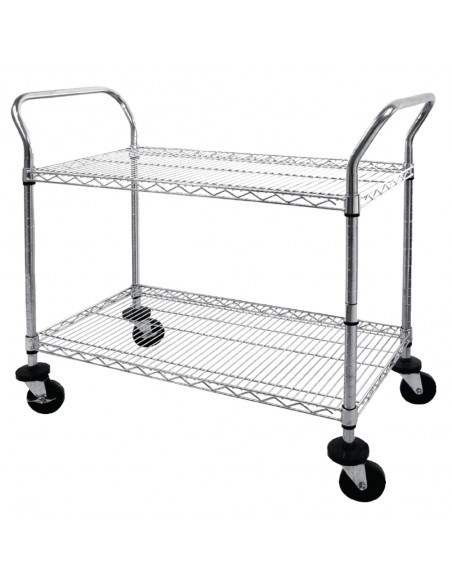 Vogue Chrome 2 Tier Wire Trolley | CC430 | Next Day Catering